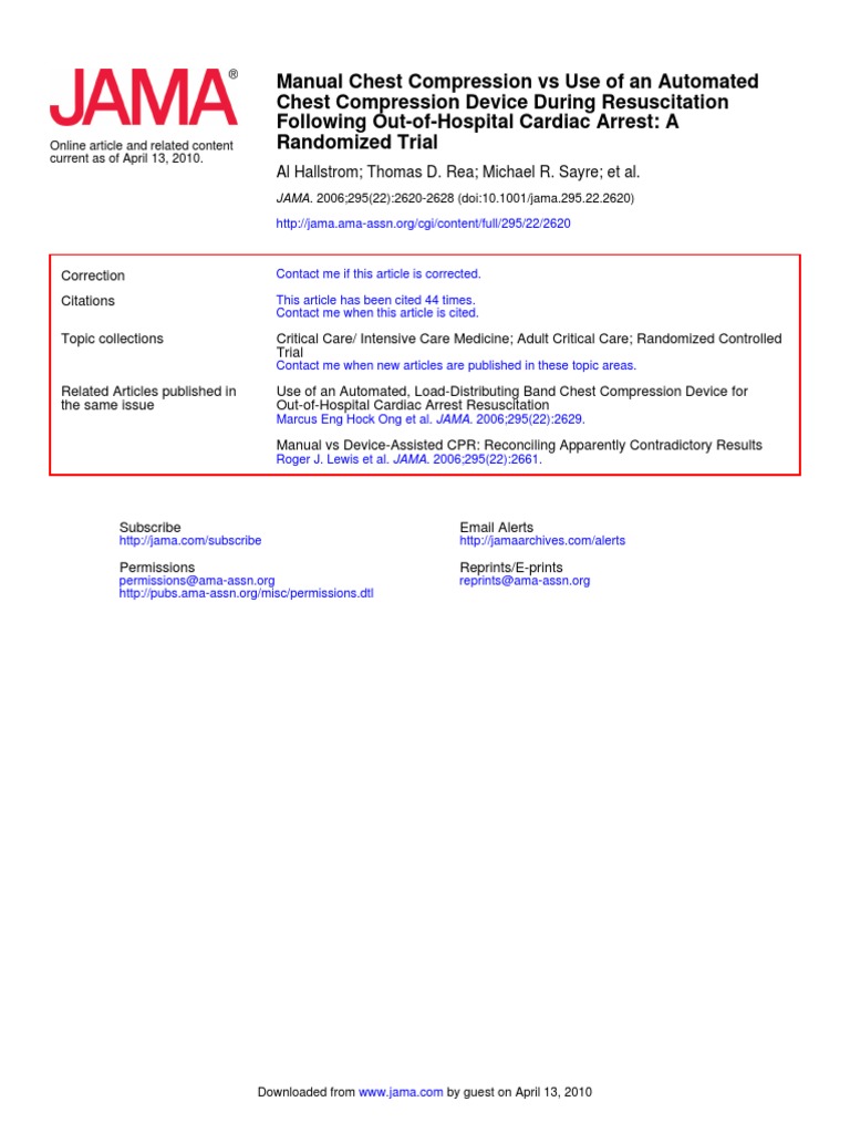 Chest Compression Device During Resuscitation Manual Chest Compression ...