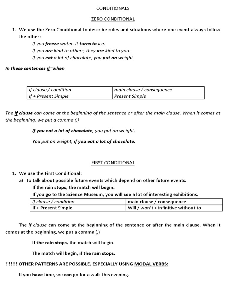 Conditionals | PDF | Sentence (Linguistics) | Language Mechanics