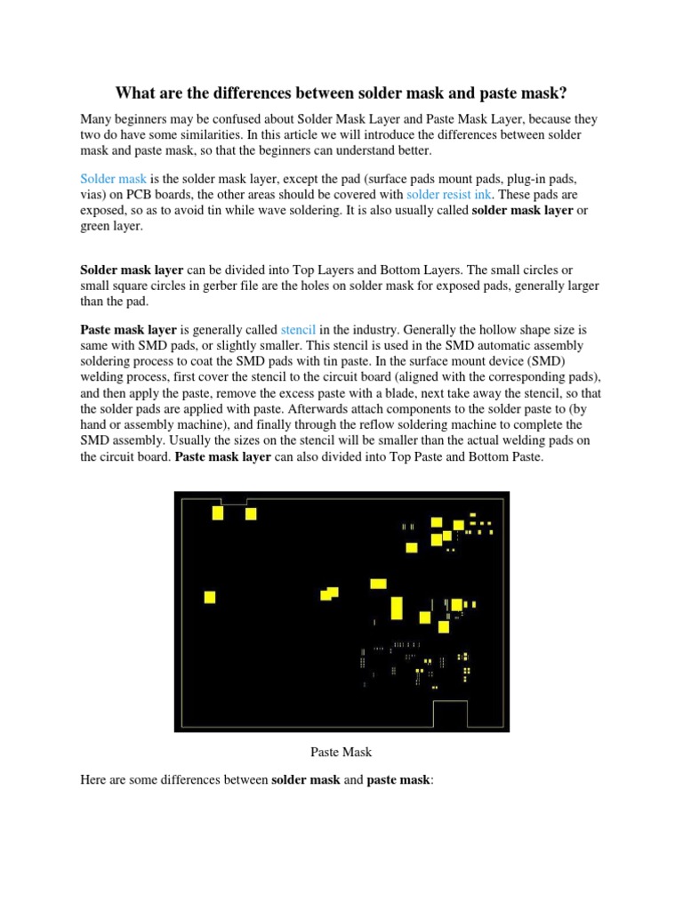 Solder Mask Vs Paste Mask | PDF