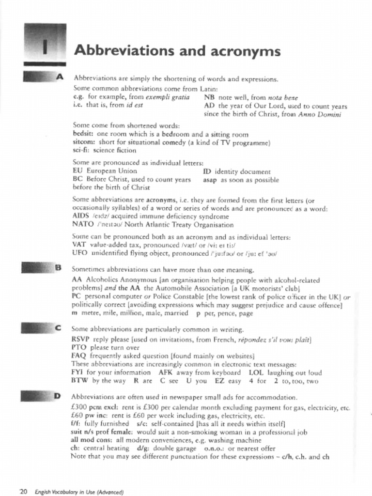 Abbreviations, Acronyms, Word Building and Word Blending, Abstract ...