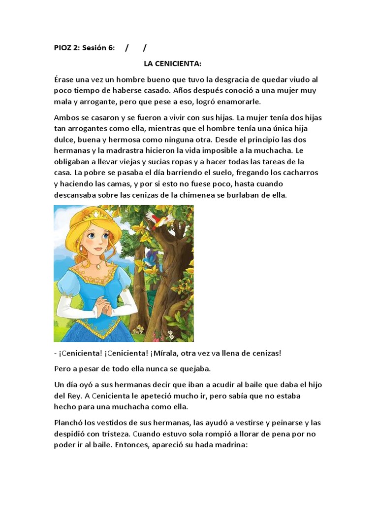 Cuento La Cenicienta | PDF | Ocio