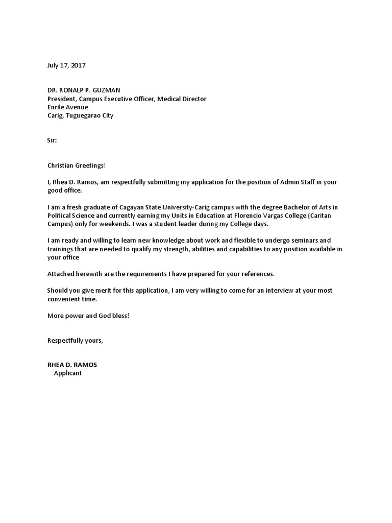 Application Letter | PDF | Qualifications | Vocational Education