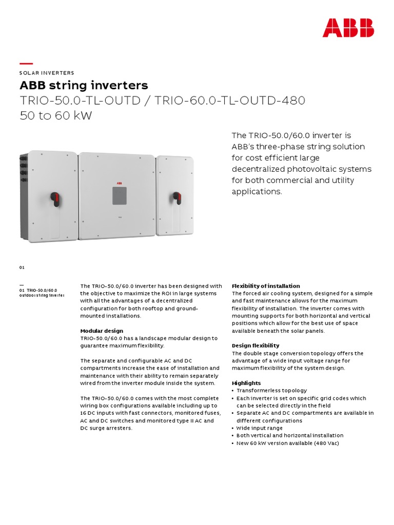 ABB String Inverters Trio | PDF | Power Inverter | Alternating Current