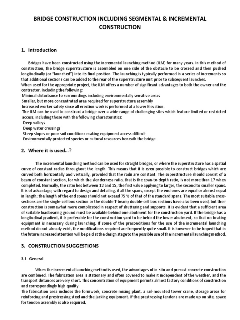Bridge Construction - Write Up | PDF | Prestressed Concrete | Precast ...