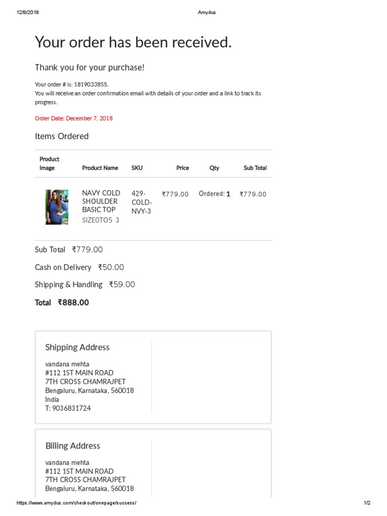 Your Order Has Been Received.: Thank You For Your Purchase! | PDF ...