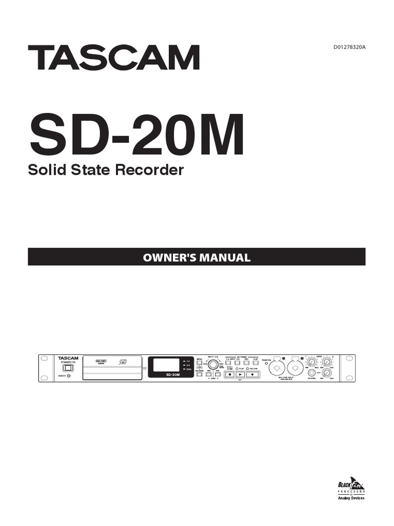 SD 20M Manual | PDF | Microphone | Cadmium