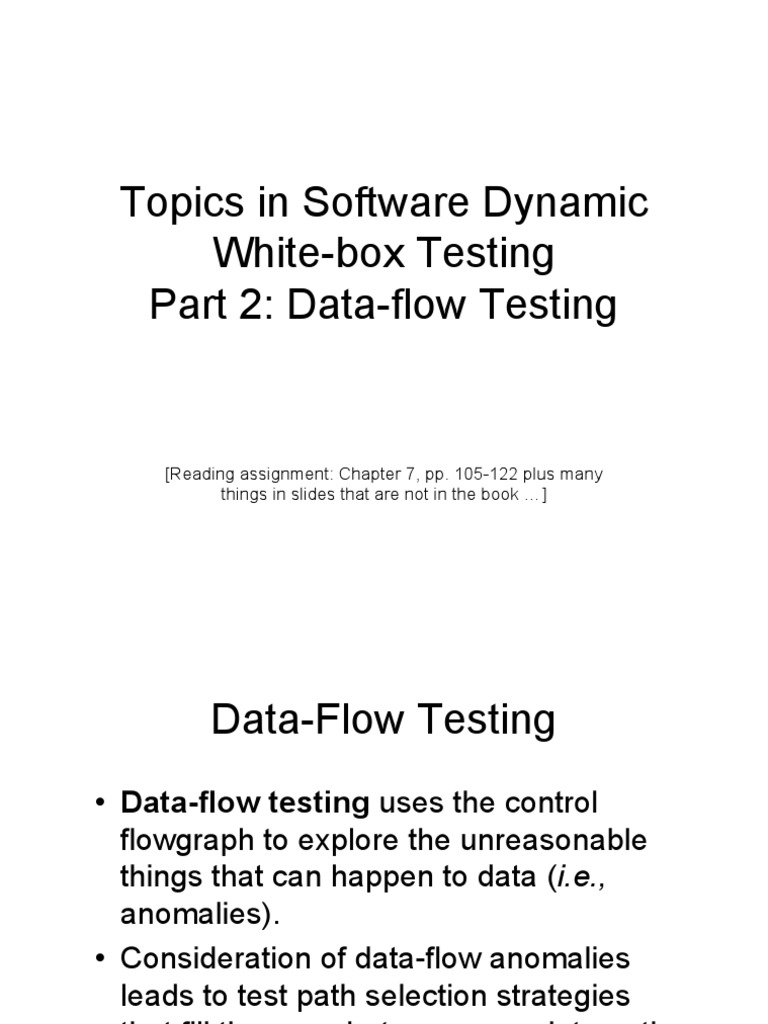 Dataflow Testing Pdf Integer Computer Science C Programming Language 