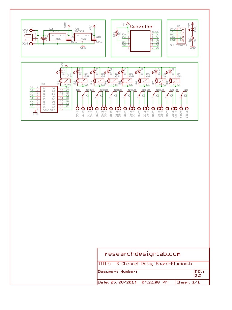 8-Channel Relay Board Circuit Diagram | PDF