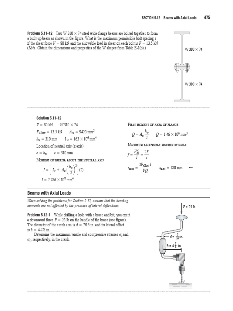 Solucionario Mecanica de Materiales James M Gere 7ma Edicion 481 498 | PDF | Beam (Structure ...