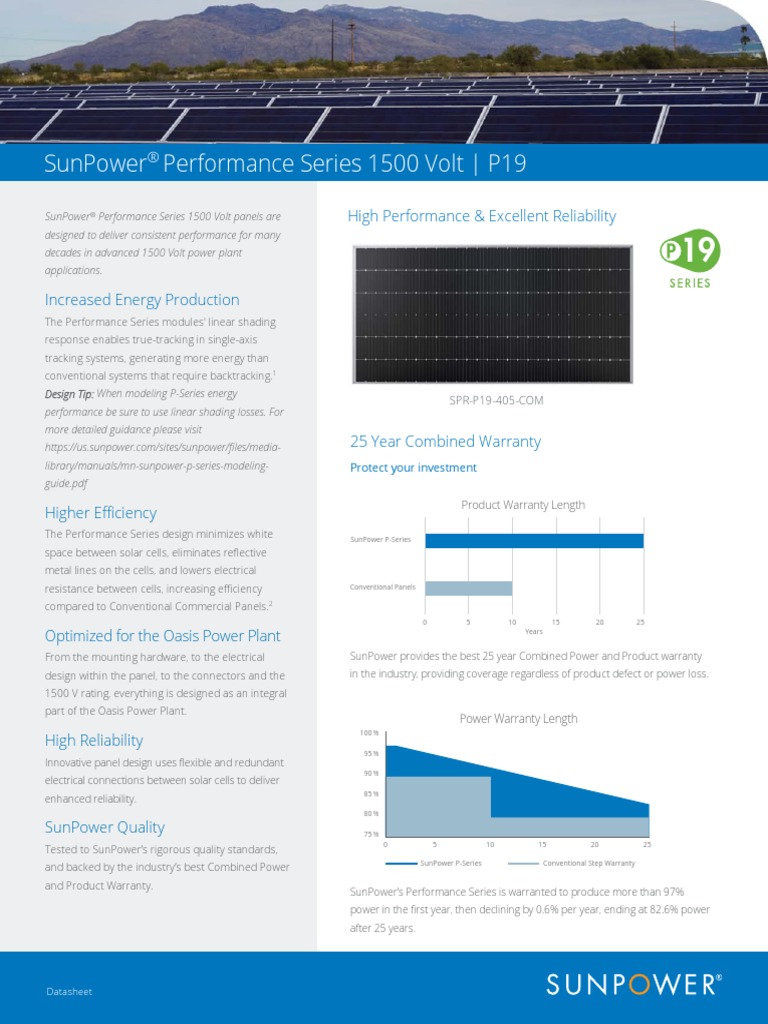 SunPower P19 Product Data Sheet | Reliability Engineering | Solar Cell