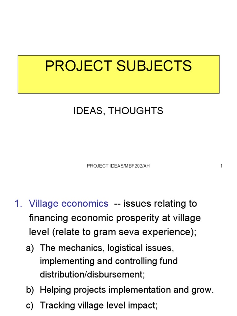Project Subjects: Ideas, Thoughts | PDF | Banks | Investing