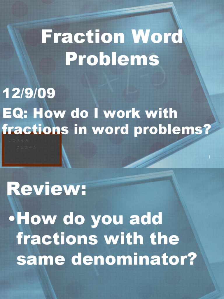 Mastering Fractions Through Word Problems: A Comprehensive Guide to Adding, Subtracting and ...