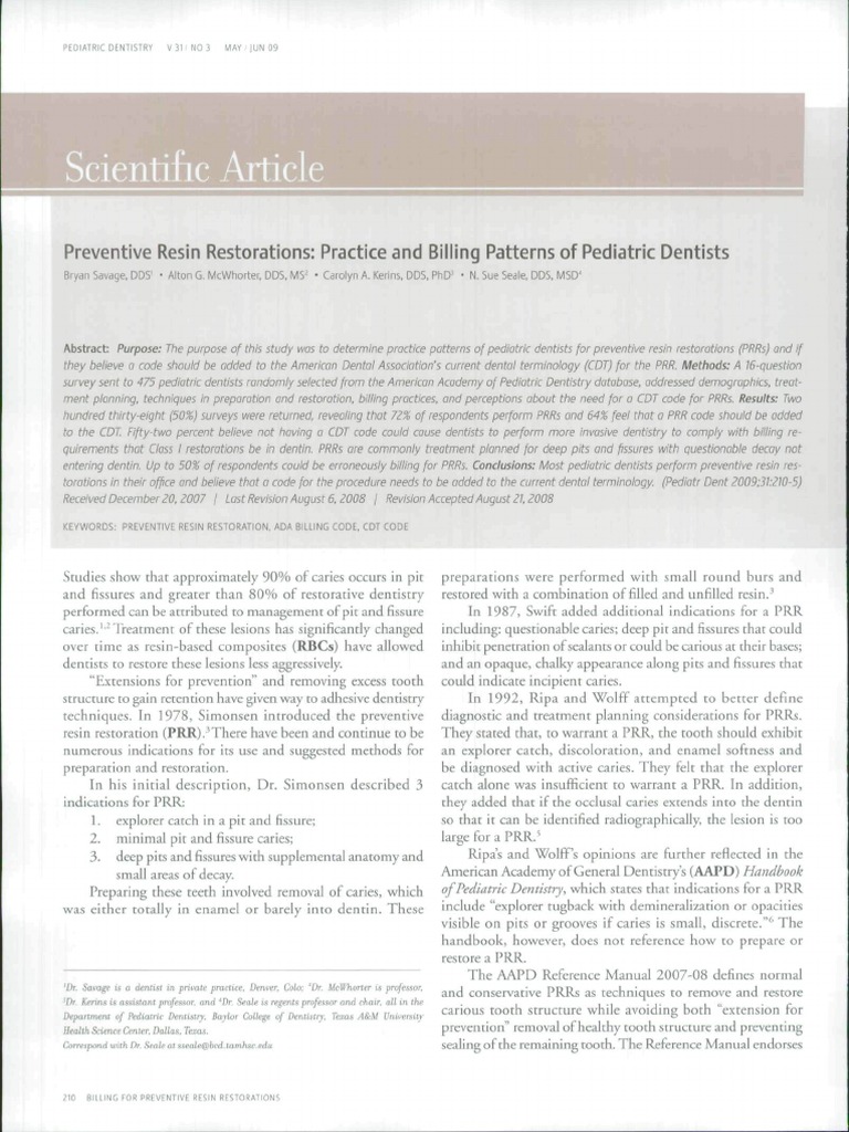 PRR 1 | PDF | Dental Composite | Tooth Enamel