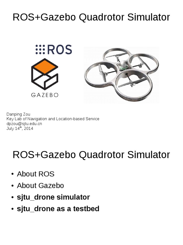 ROS Gazebo Quadrotor Simulator PDF | PDF | Unmanned Aerial Vehicle | Simulation