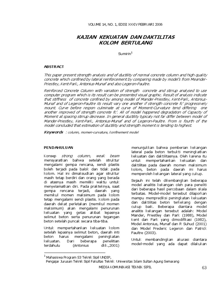 Analisis Kekuatan Kolom Bertulang | PDF | Sains & Matematika