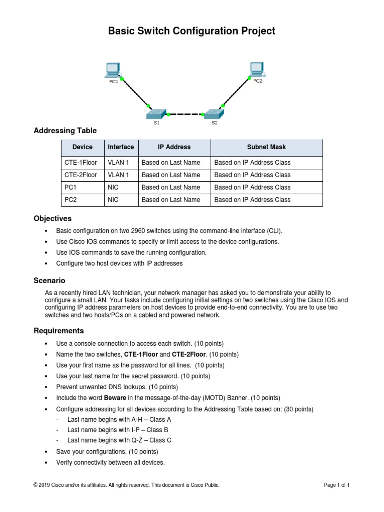 Basic Switch Configuration Project Pdf 9265