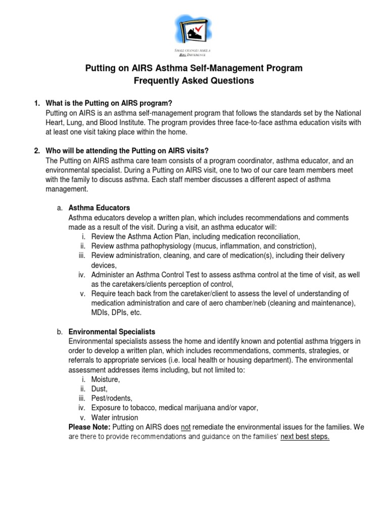 Asthma Care Program for Families | PDF | Asthma | Health Care