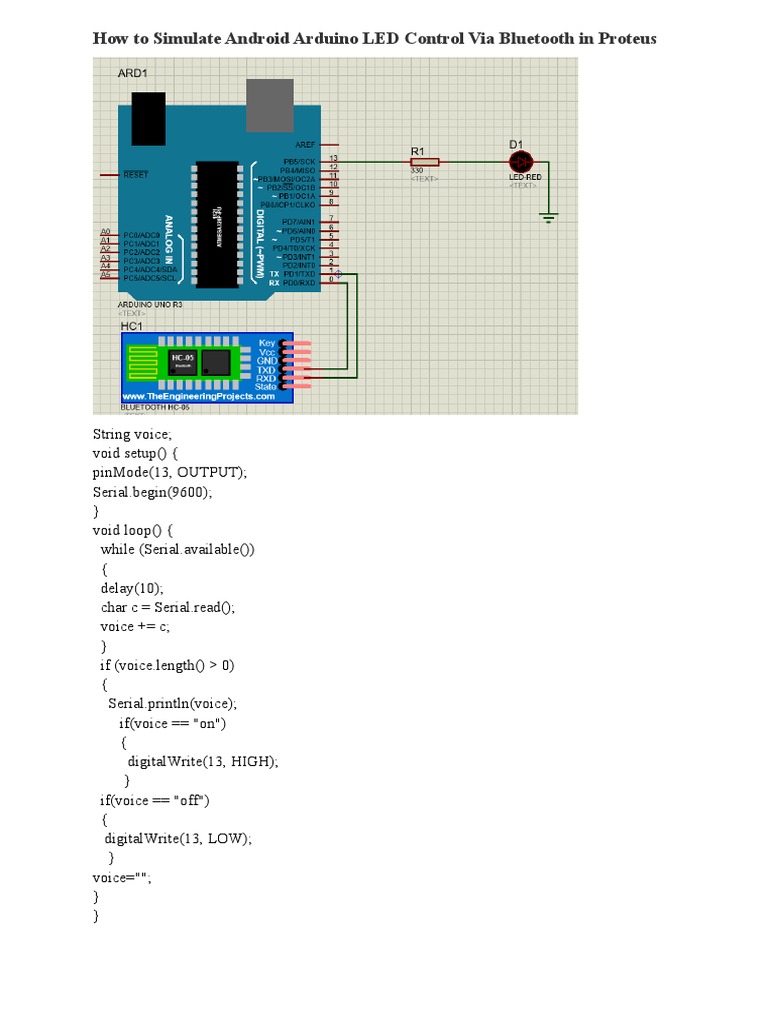How To Simulate Android Arduino Led Control Via Bluetooth In Proteus Pdf 0834