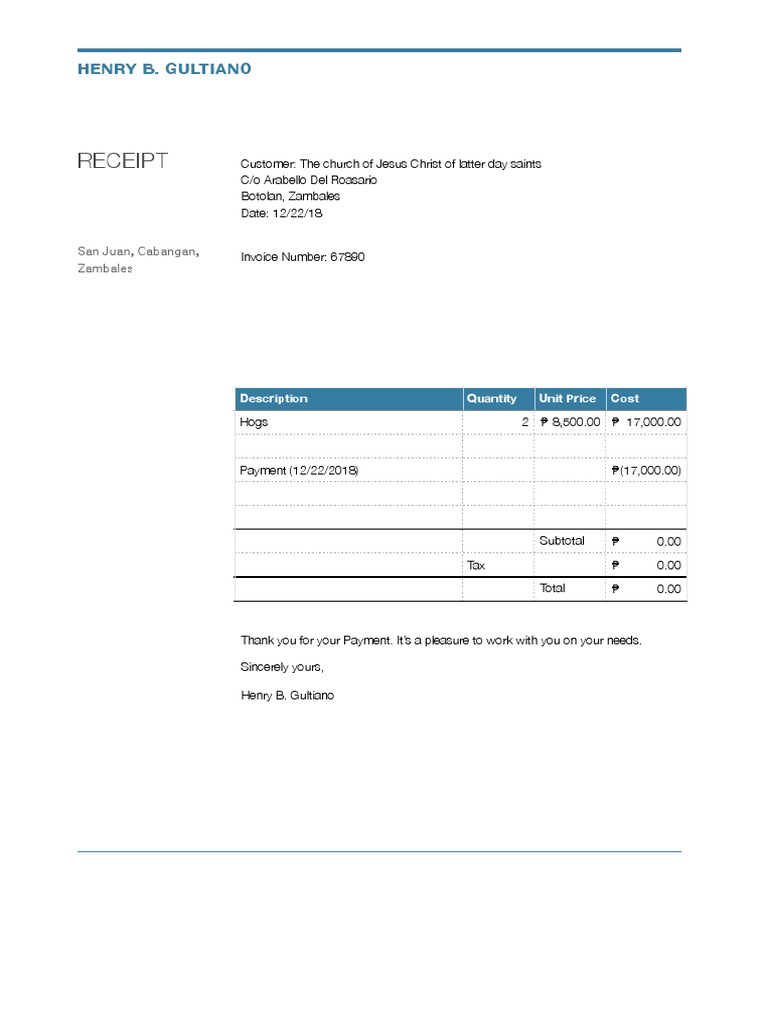 Invoice and Receipt | PDF