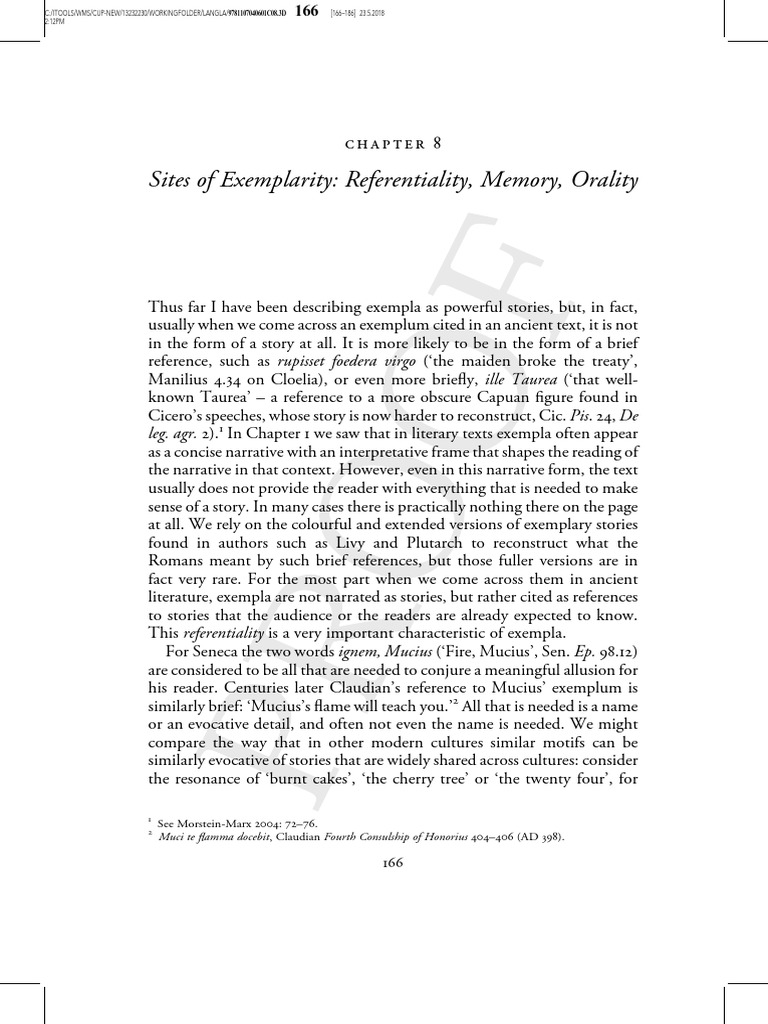 Sites of Exemplarity: Referentiality, Memory, Orality | PDF ...