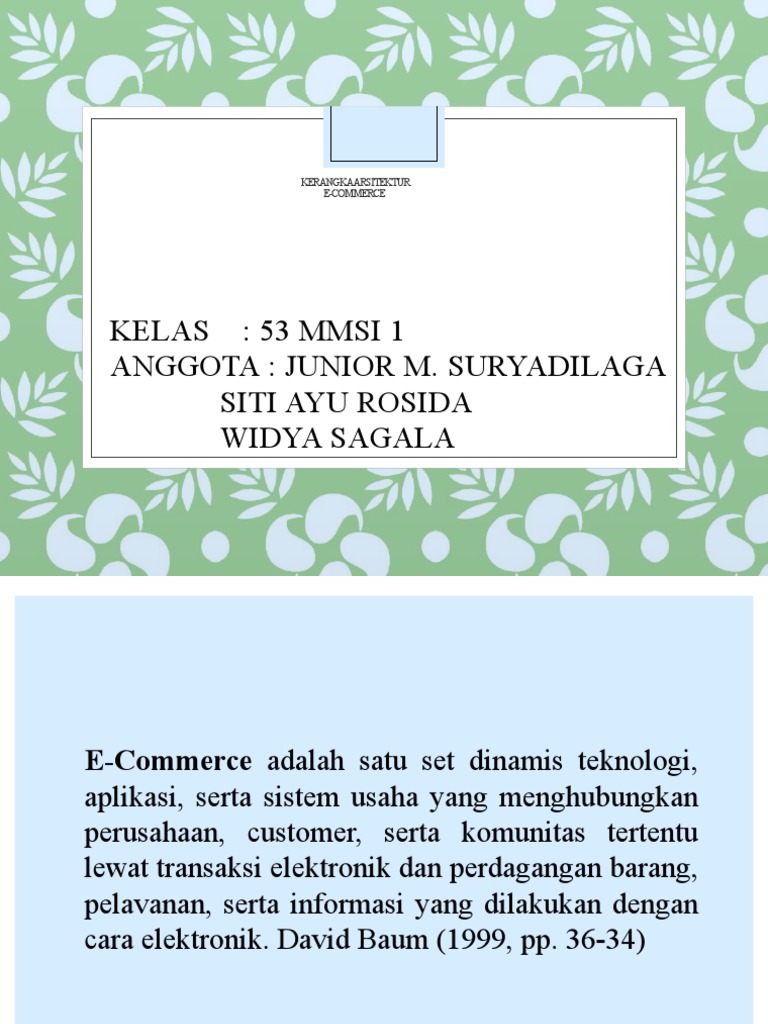Kerangka Arsitektur E-Commerce | PDF | Bisnis | Seni