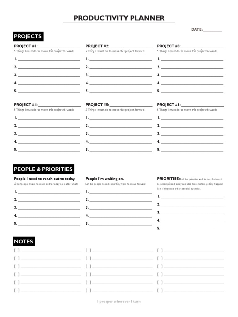 Productivity Planner | PDF | Career & Growth