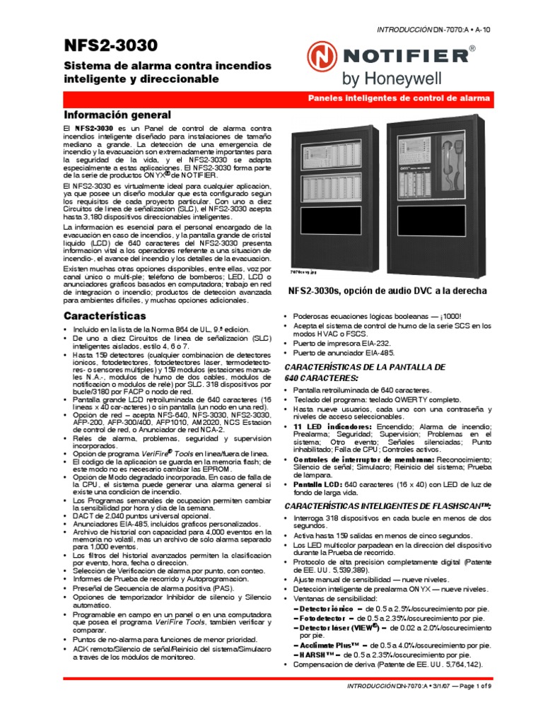 Panel de Incendio nfs2 3030 Notifier PDF | PDF