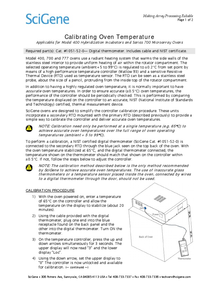 200 Calibrating Oven W93 PDF | PDF | Thermometer | Calibration