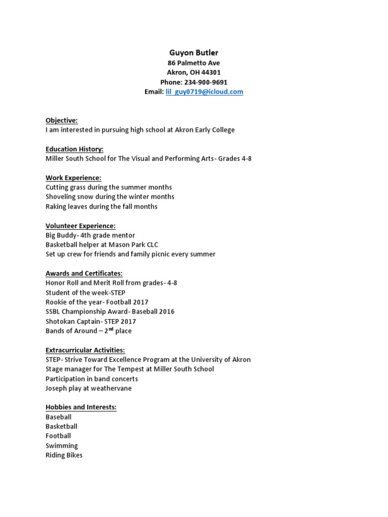 Guyon Butler Resume | PDF
