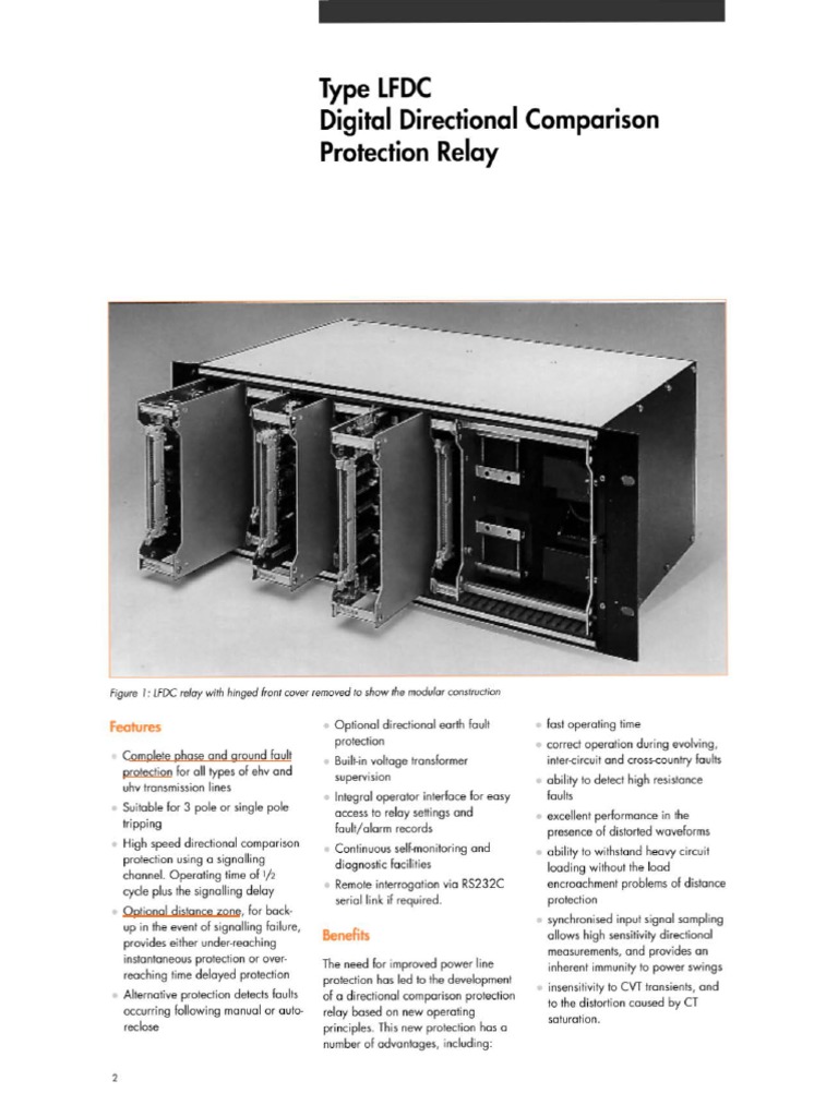 Type LFDC Digital Directional Comparison Protection Relay | PDF | Relay ...