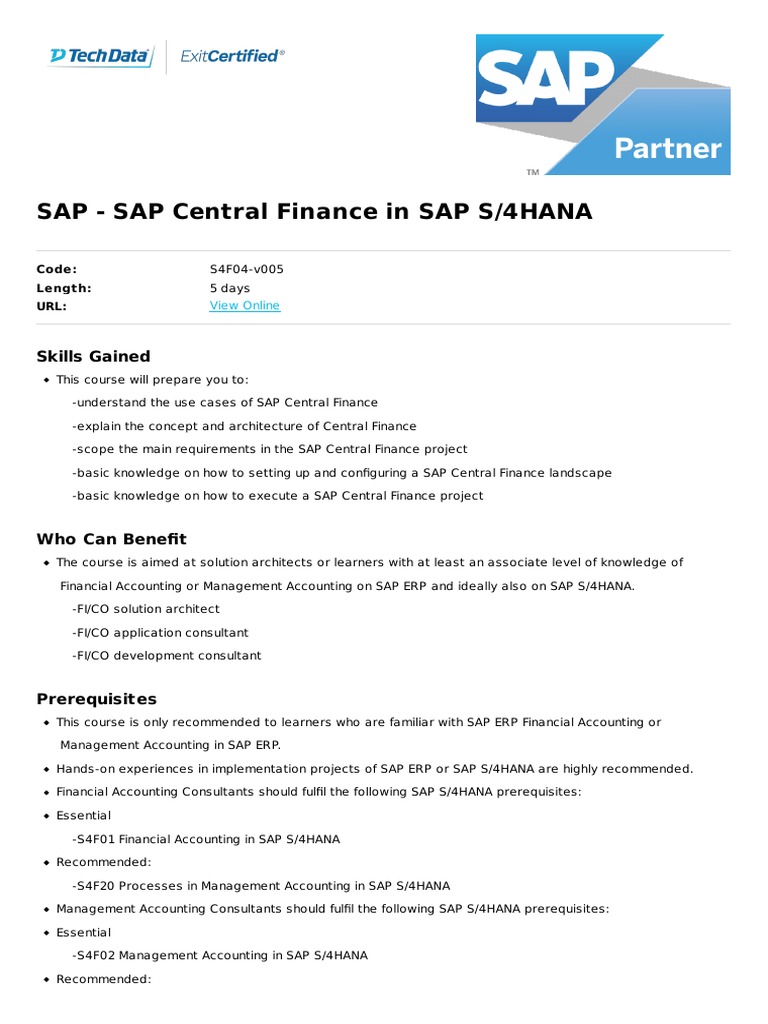 Sap Central Finance in Sap S4hana | PDF | Sap Se | Accounting