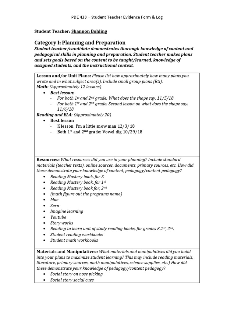 Pde 430 For 2nd Placement | PDF | Educational Assessment ...