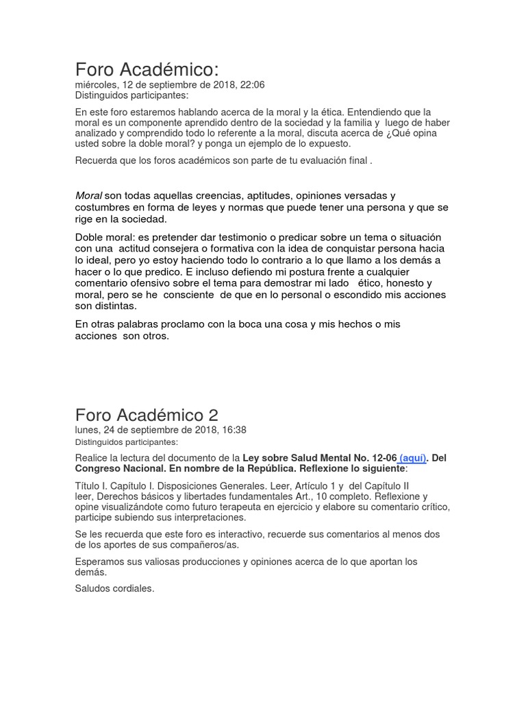 Foro Académico | PDF