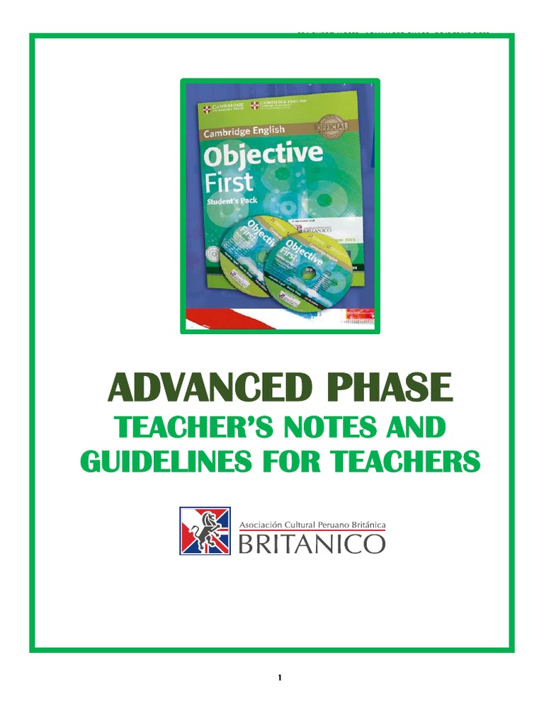 Introduction TEACHERS NOTES - OBJECTIVE FIRST PDF | PDF | Test ...