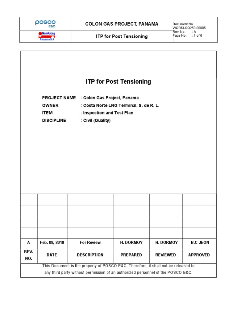 6.2. Inspection Test and Plan | PDF | Evaluation
