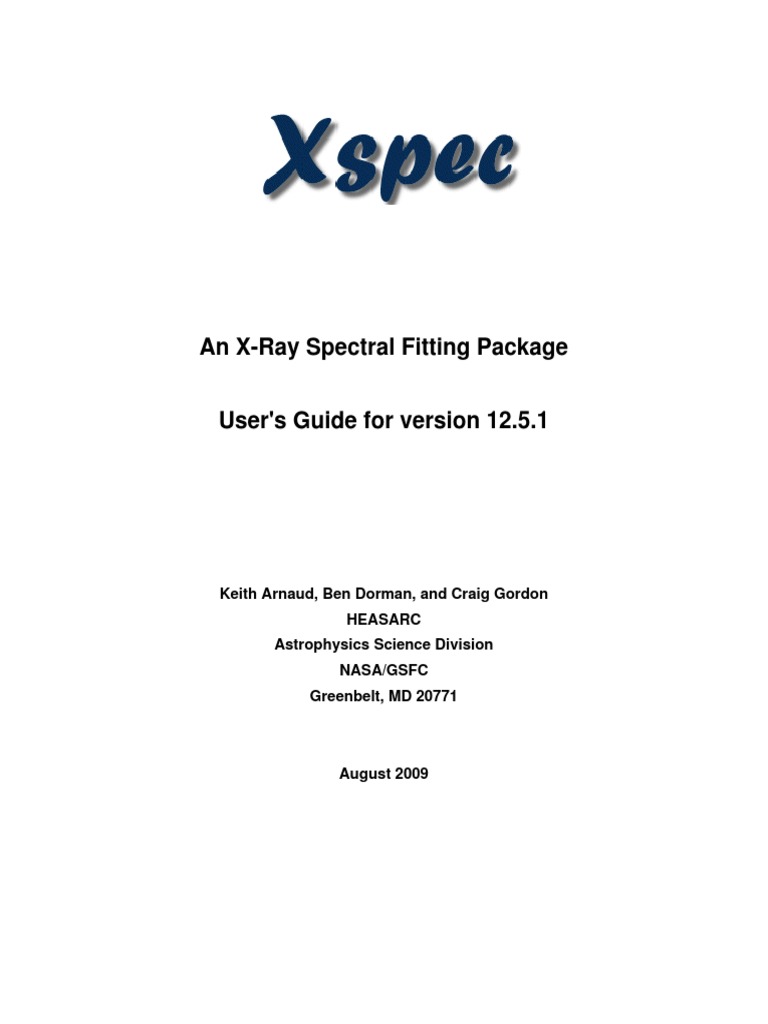 XSPEC User's Guide v12.5.1 | PDF | Confidence Interval | Command Line ...