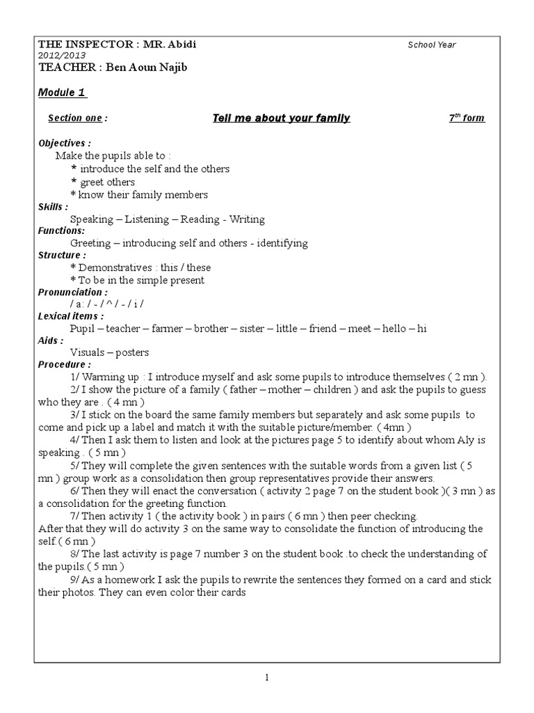 Lesson Plan Prototyp | PDF