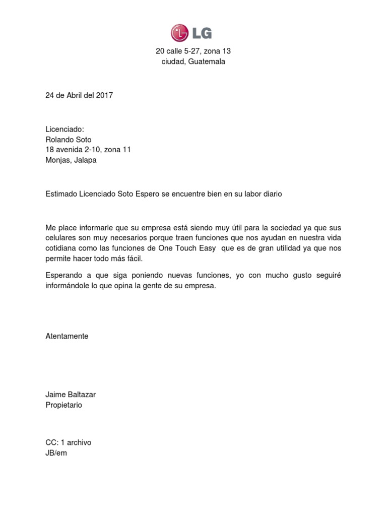 Ejemplo De Carta Estilo Bloque Puntuacion Diana