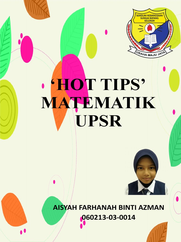 Cover Page Murid Hot Tips Upsr Math | PDF