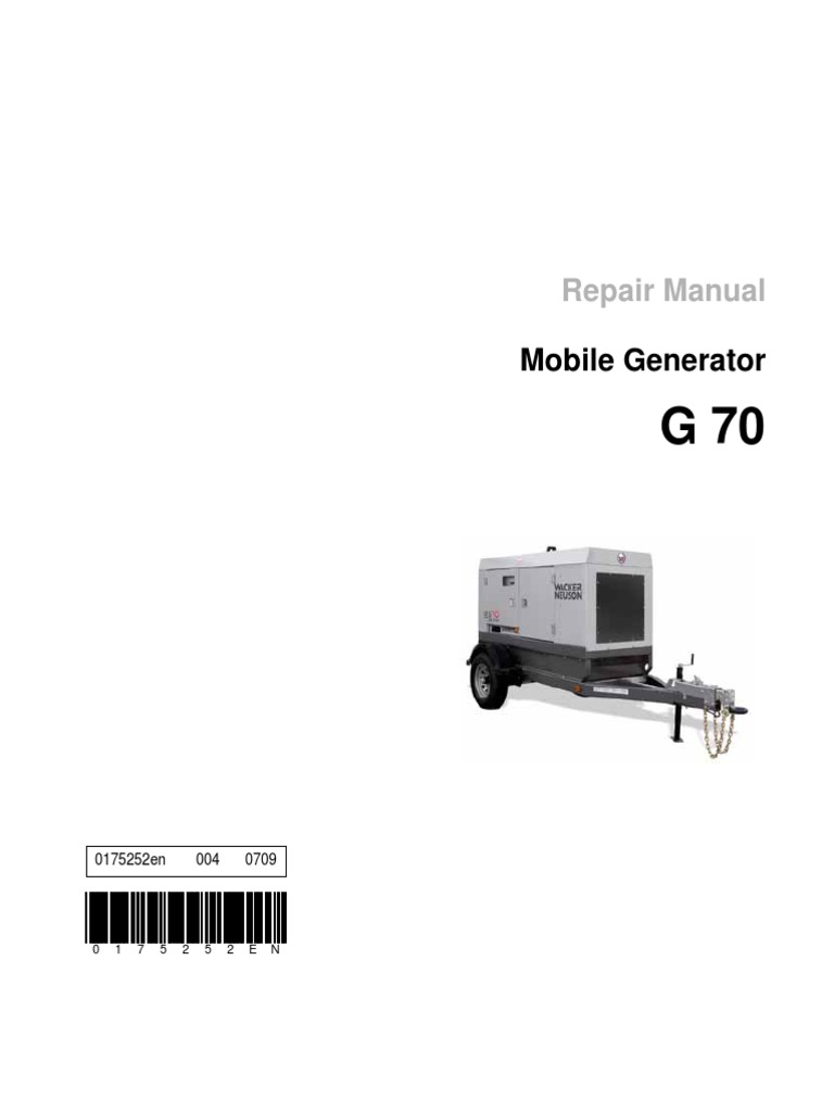 Repair Manual: Mobile Generator | PDF | Electric Generator | Internal ...