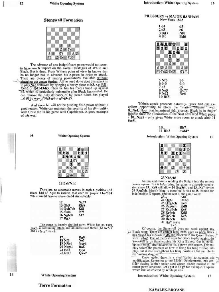 Andrew Soltis - White Opening System Combining Colle Stonewall & Torre ...
