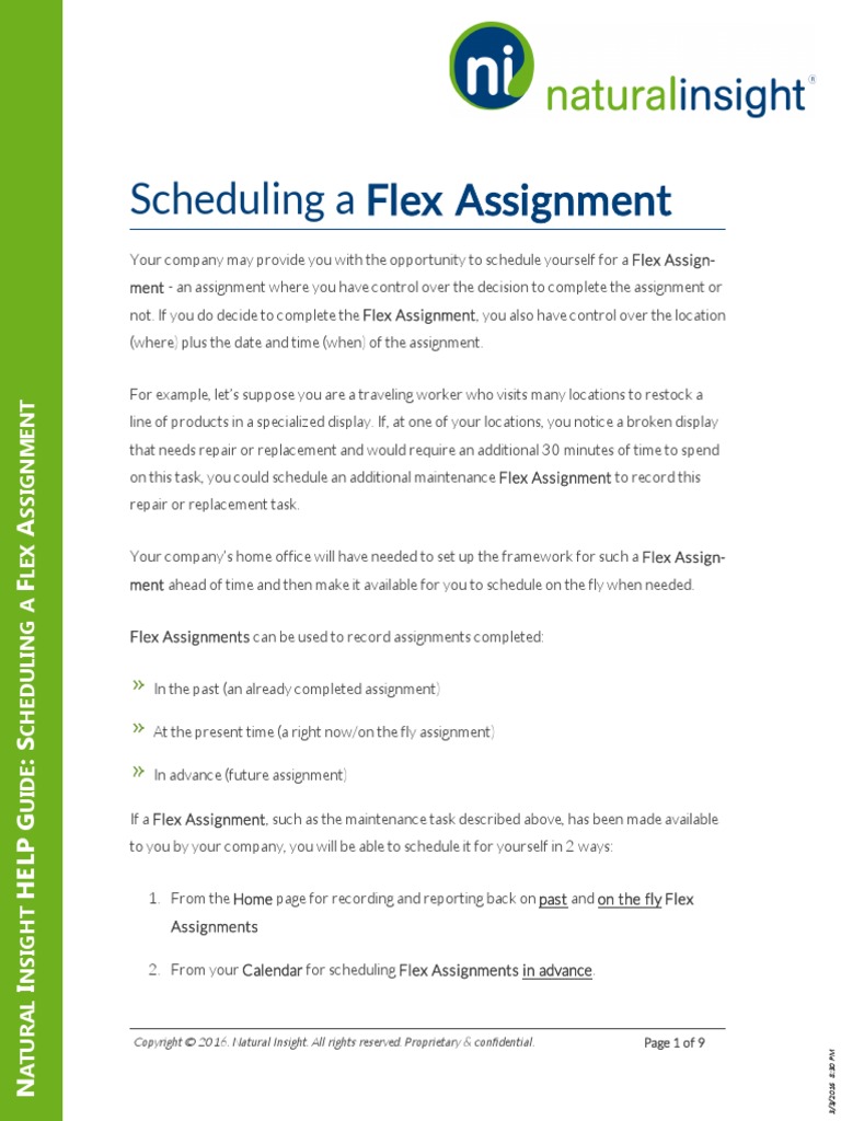 Scheduling A Flex Assignment: Page 1 of 9 | PDF | Hyperlink | System Software