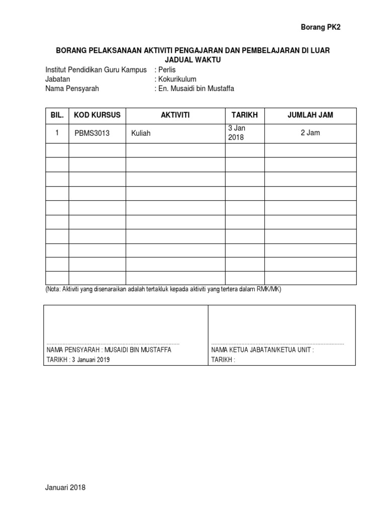 Aktiviti Pengajaran En. Musaidi | PDF