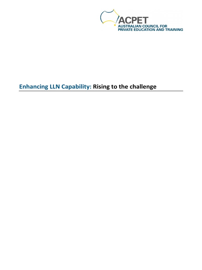 Enhancing LLN Capability - ACPET | PDF | Vocational Education | Punctuation