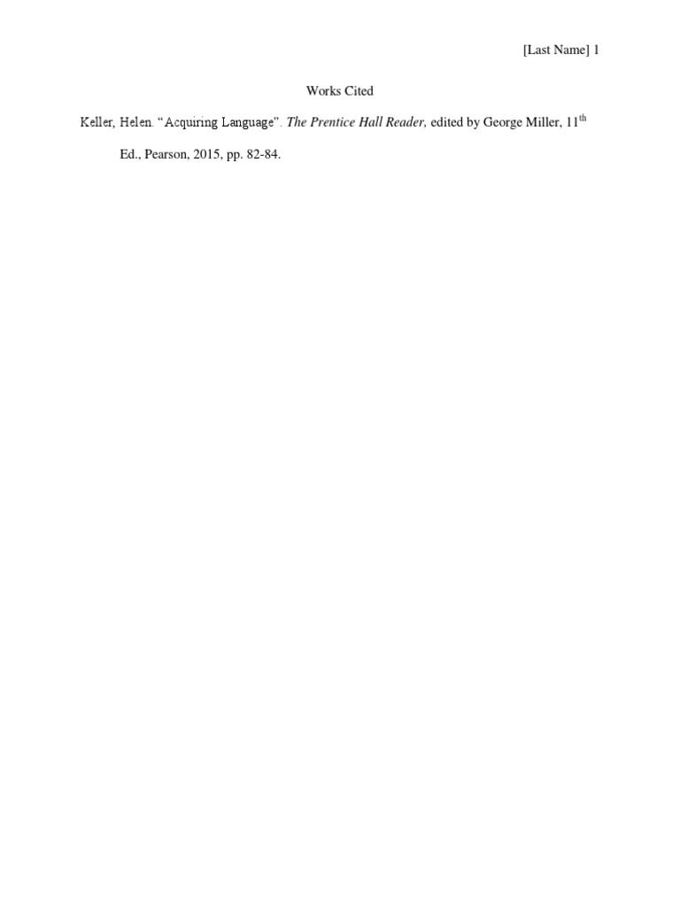 Works Cited Page Example | PDF