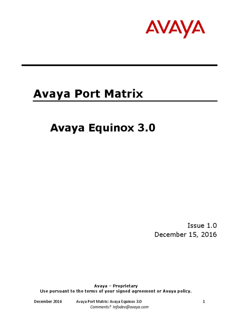Equinox Port-Matrix | PDF | Port (Computer Networking) | Firewall ...