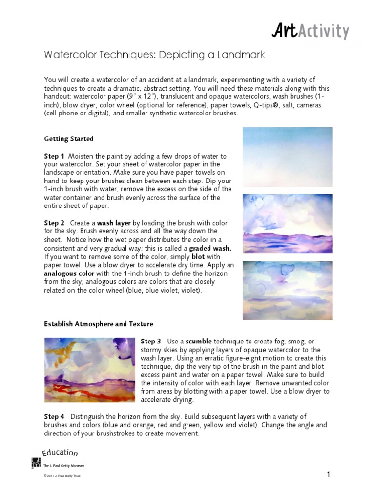 Watercolor Techniques: Depicting A Landmark: © 2011 J. Paul Getty Trust ...