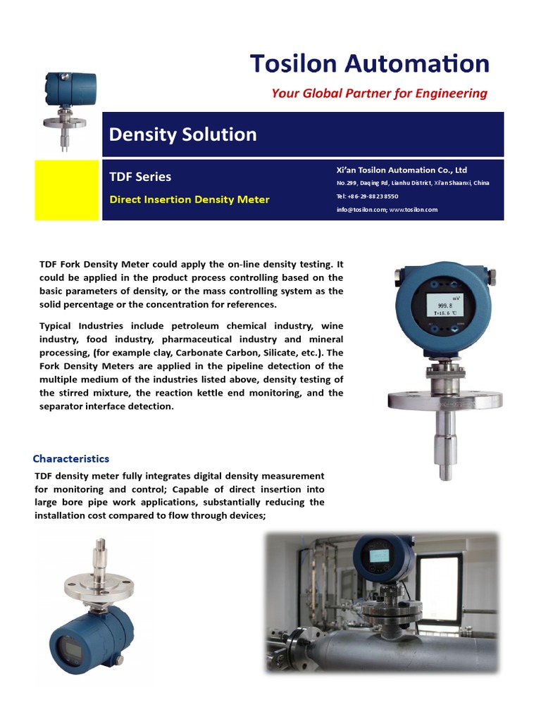 Industrial Density Meter Guide | PDF | Density | Power Supply