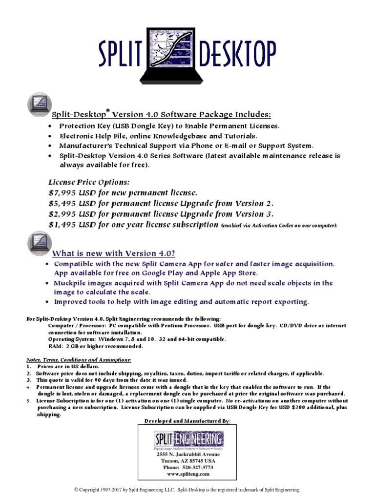 Split-Desktop 4.0 Quote 2017 | PDF | Mobile App | License