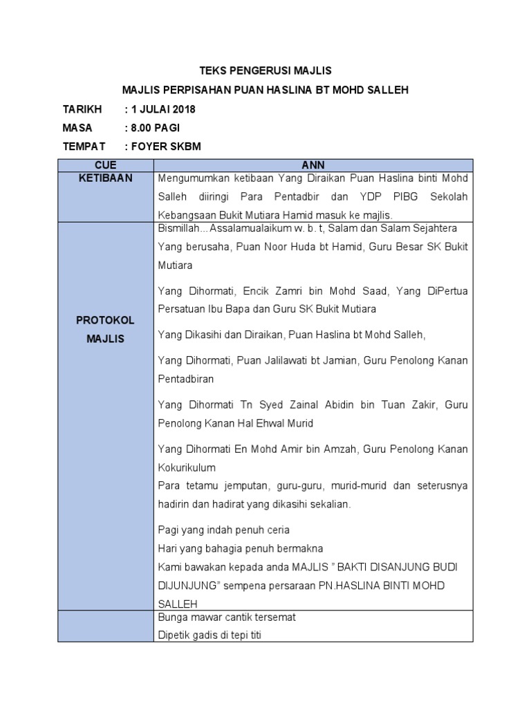 Teks Persaraan | PDF